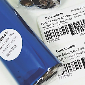 Calculable 24 Rolls 4.33" x243' (110mm X 74m) Thermal Transfer Wax Ribbon Barcode Ribbons Wax Ribbons 1inch Core and 1/2inch Vice Core for Datamax Zebra Intermec Sato Eltron