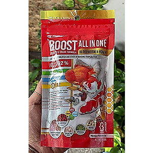 A.D.P. Fish Booster Bloodworm Honey 100 g. Goldfish Food & All Tropical Fish Food Small Floating Pellet Grow Faster & Color Enhancing High Protein 32% Aquarium Baby Fish Newborn Fry Fish Feed Care