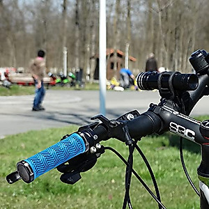 Boenoea Mountain Bike Handlebar Grips Lock on,Anti-Slip Shock Absorbing Bicycle Grips 130mm for Mountain Bike Downhill MTB