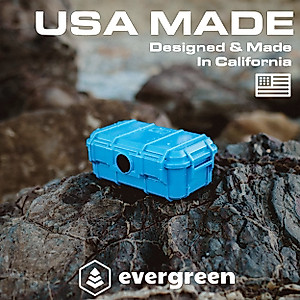 Evergreen 57 Waterproof Dry Box Protective Case - Travel Safe/Mil Spec/USA Made - for Cameras, Phones, Ammo Can, Camping, Hiking, Boating, Water Sports, Knives, & Survival (Blue)