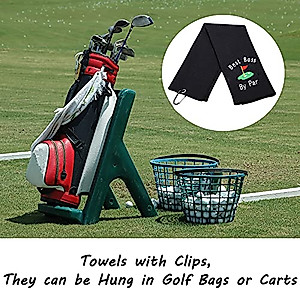 LEVLO Boss Gift Funny Golf Towel Gift for Golfer Best Boss by Par Golf Embroidered Golf Towel Gift Boss's Day (Best Boss- Black)