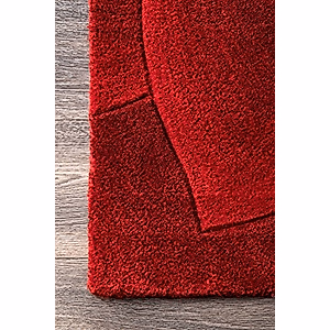 nuLOOM Gol Hand Tufted Wool Floral Area Rug, 5' x 8', Red