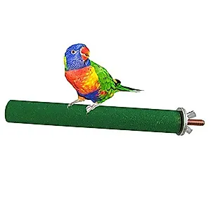 Bird Cage Perch Stand Wooden Paw Grinding Toy Chew Toys for Bird Parrot Macaw African Greys Budgies Parakeet Cockatiels Conure Lovebird Cage Hanging Accessories