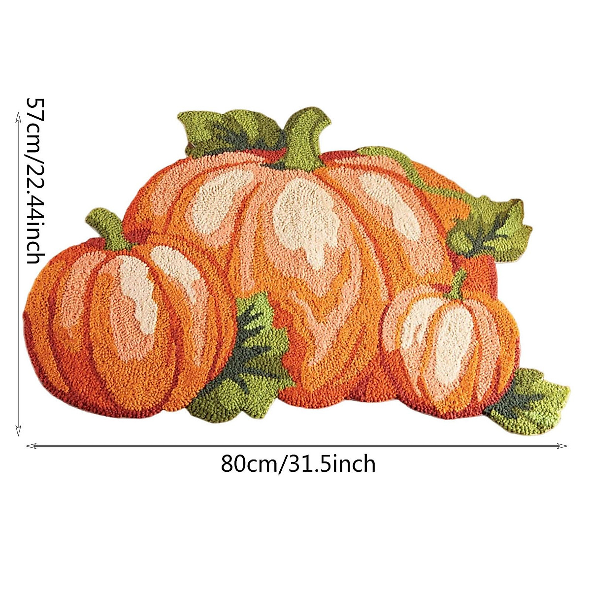 FRJINIE Thanksgiving Pumpkin Rug - 31"×22", Non Slip Washable Welcome Door Mat, Cute Fall Doormats for Indoor Outdoor Entrance Home Bathroom Living Room (D)
