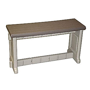 Leisure Accents Patio Bench, Portabello/Beige, 36 Inches Long by 20 Inches High