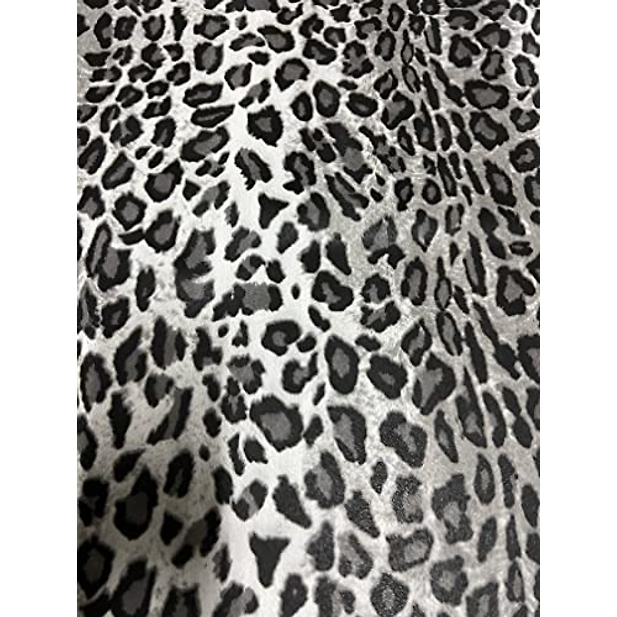 FABRICS FOREVER Faux Leather Leopard White Black Upholstery Fabric by The Yard - 1 Yard 54" x 36" Wide | Leopard White Black Vinyl Fabric Material Faux Leather Sheets for DIY, Upholstery Crafts