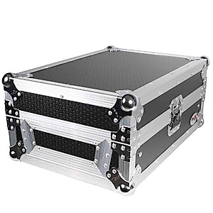 Artist Unknown Prox XS-RANE72LT 11" ATA-300 Style Gig Ready Flight/Road Case with Laptop Shelf for Rane Seventy-Two DJ Mixer, Silver on Black