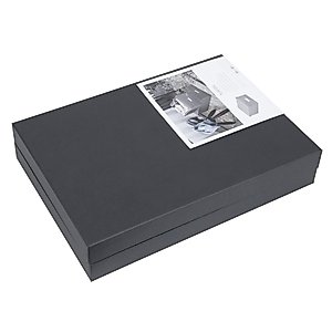 Bigso Karin Collapsible Storage Box | Photo Storage Box with Labelframe for Identification | Simple Assembly without Tools | Decorative Storage Boxes with Lids | 8.9″ x 12.4″ x 5.4″ | 2 Pack