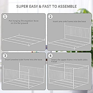 TOPCJ Legal/Letter Size Hanging File Folder Frame,File Cabinet Desk Organizer,Hanging File Folders Frame,Filing Cabinet for Expanding/Single Folders,Easily Assembly,Not suitable for Drawer