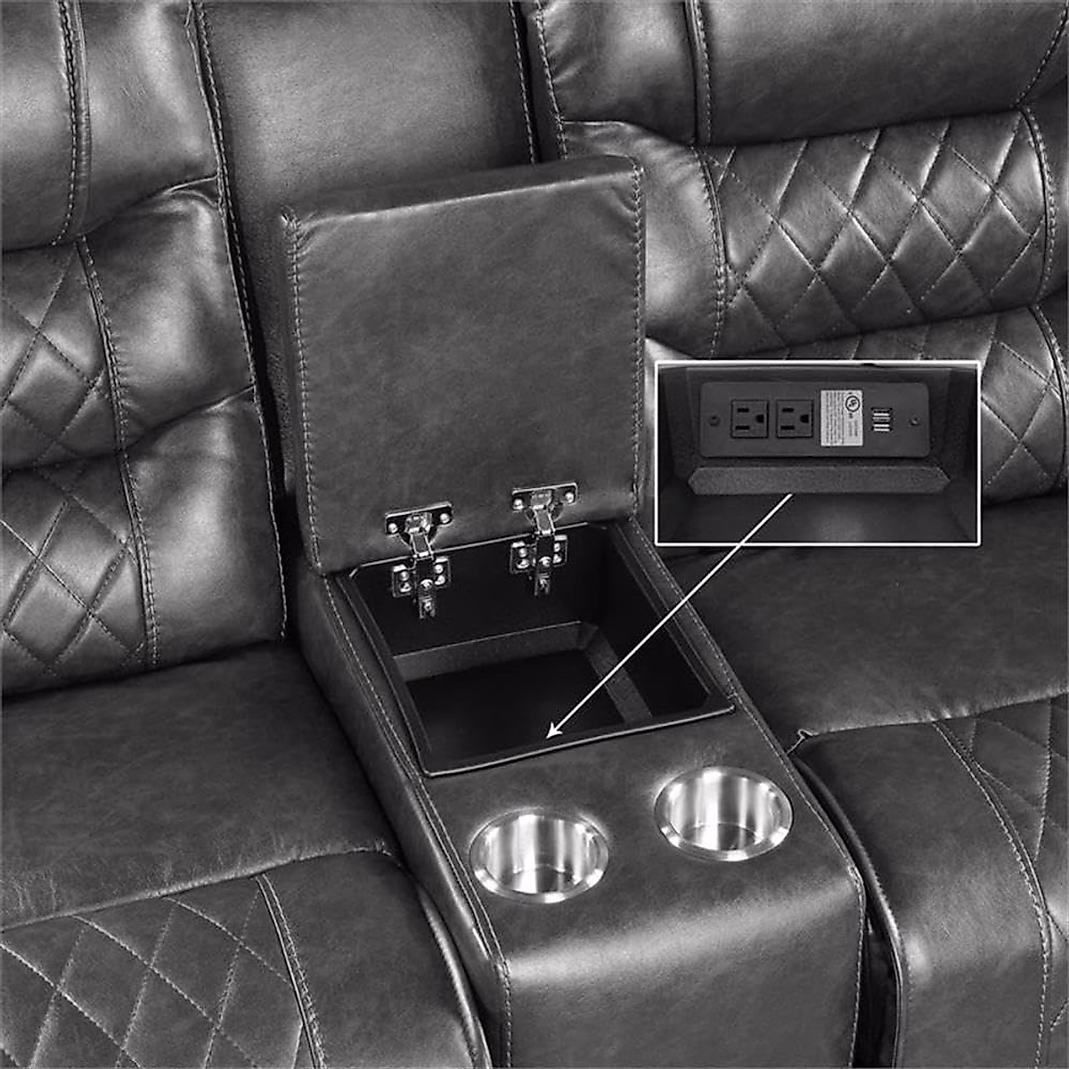 Lexicon Derringer Wall Hugger Manual Double Glider Reclining Loveseat, Gray