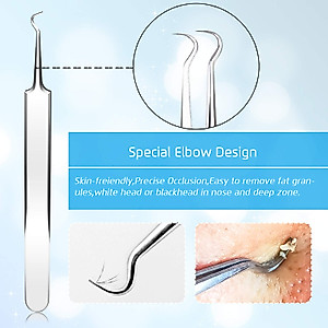 Premium Blackhead Remover, Comedone Blemish Acne Extractor,Popping Pimple Popper Whitehead Removal, Precision Tweezers, Zit Removing, Milia Remove