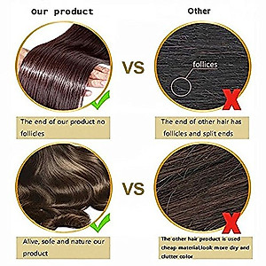 Womens 18 Clips 8pcs Full Head Hair Extensions 26 Inch Long Straight Dark Red Hairpiece