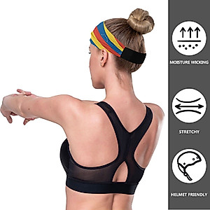 Unisex Workout Headbands Venezuela-Flag-Pattern Elastic Yoga Sweatband Stretchy Sports Hairband