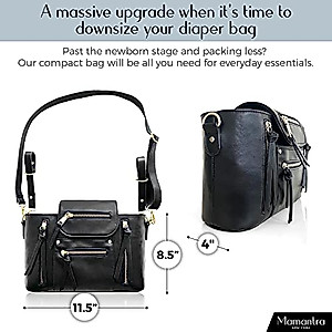 Water Bottle Carrier Purse in Premium Vegan Leather - Stylish Gift for Moms - Crossbody Mom Bag 11.5" x 9" x 4"