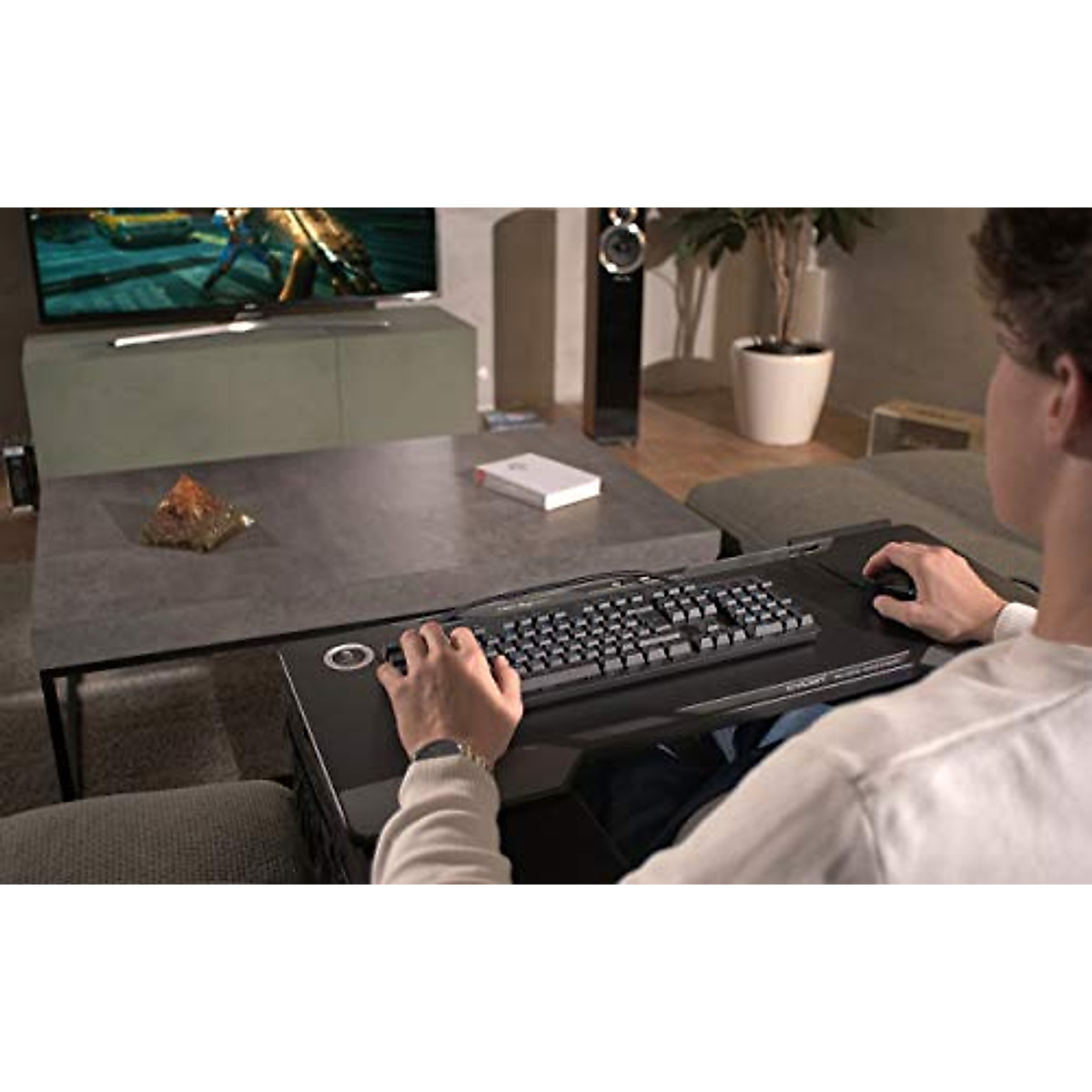 Couchmaster CYCON² Black Edition - Couch Gaming Desk for Mouse & Keyboard (for PC, PS4/5, Xbox One/Series X), Ergonomic lapdesk for Couch & Bed