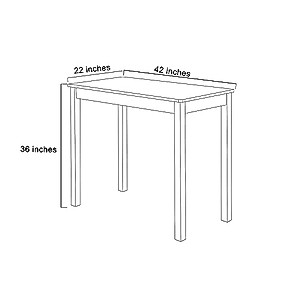 Uolfin Counter Height Dining Set for 2, Bar Table and Stools, Rubber Wood, 42" L × 22" D × 36" H