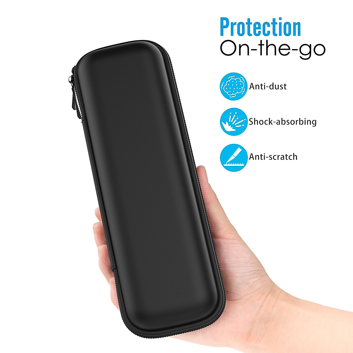 MoKo Pencil Holder Case for Apple Pencil 2nd/1st, PU Leather Case Fit for Apple Pen Accessories, Samsung, Huawei, USB Cable, Earphone Easy Carrying Case Bag,Black