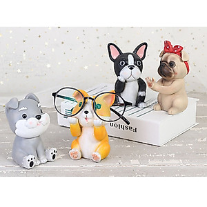 Puppy Dog Glasses Holder Stand Eyeglass Retainers Sunglasses Display Cute Animal Design Decoration (Bulldog)