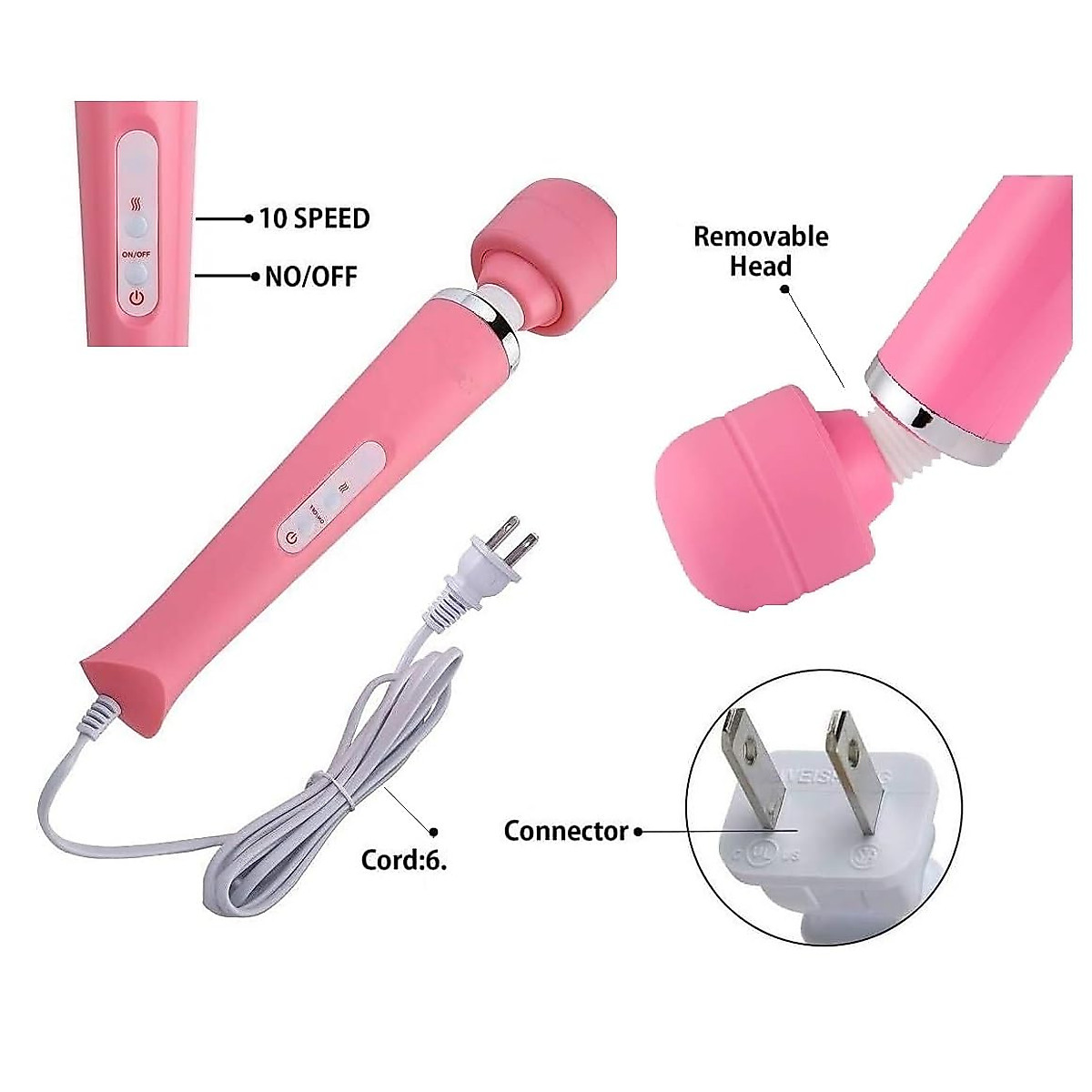 Finever Power Massagers Tool Electric Foot Neck Back Hand Leg Arm Shoulder Massage Aches Sports Recovery for Women (Pink Big and Pocket Massager)