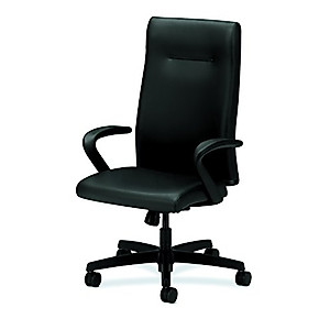 HON Ignition Series Executive High-Back Chair, Supports Up to 300 Lb, 17.38" to 21.88" Seat Height, Black