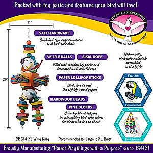 Super Bird Creations SB514 XL Willy Nilly Bird Toy, Large/XL Bird Size, 29" x 11"