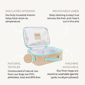 SoYoung Insulated Lunch Bag for Boys and Girls, Reusable Lunch Box with Removable Liner, Adjustable Strap and Pocket, Machine Washable Portable Bag with Handle for School, Picnic (Groovy Llama)