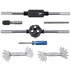 60-Pc Master Tap and Die Set - Include SAE Inch Size #4 to 1/2” and Metric Size M3 to M12, Coarse and Fine Threads | Essential Threading Rethreading Tool Kit with Complete Accessories and Storage Case