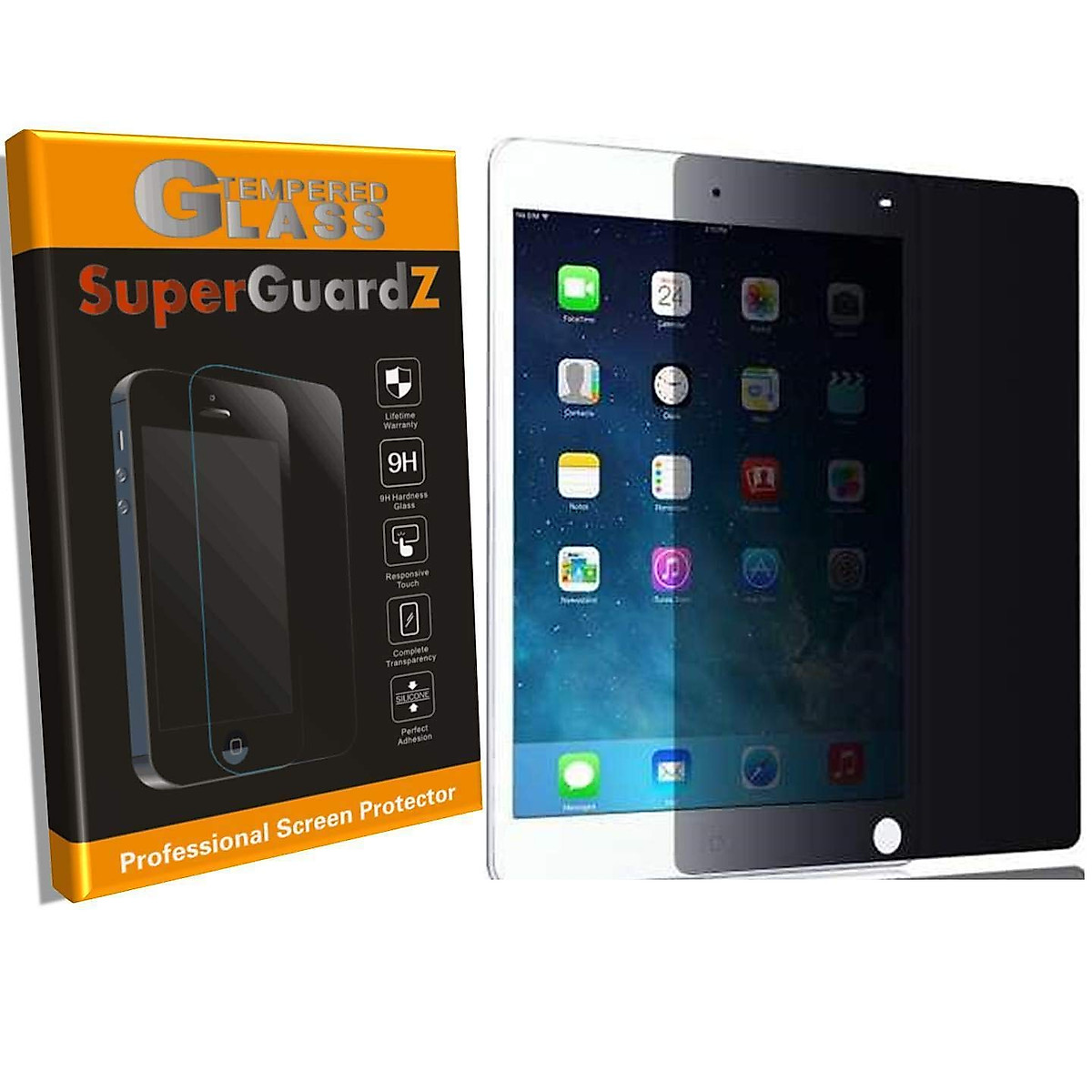 SuperGuardZ for iPad 9.7 (6th Gen, 2018) / iPad 9.7 (5th Gen, 2017) / Pro 9.7 / Air 2 / Air 1 Tempered Glass Screen Protector [Privacy Anti-Spy]