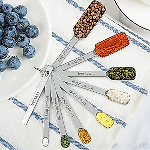 Wildone Measuring Cups & Spoons Set of 21 - Includes 7 Stainless Steel Nesting Measuring Cups, 8 Measuring Spoons, 1 Leveler & 5 Mini Measuring Spoons, Ideal for Dry and Liquid Ingredients