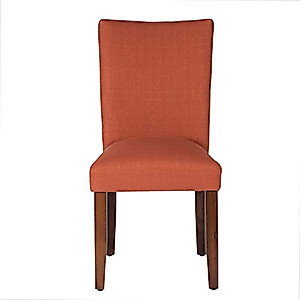 HomePop Parsons Classic Upholstered Accent Dining Chair, Single Pack, Orange