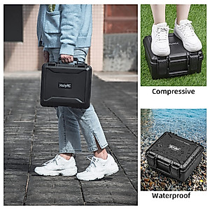 HeiyRC Waterproof Hard Case Compatible with Oculus Quest 2 VR Gaming Headset Controller Storage Travel Carrying Case Hardshell Box with Pre-Cut EVA Foam