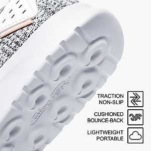 ALEADER Women's Energycloud Tennis Shoes Lightweight Running Shoes Fashion Walking Sneakers, Light Gray White Pink, 8 US