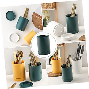 Luxshiny Kitchen Storage 1 Set Chopstick Holder Ceramics Counter Spoon Stand