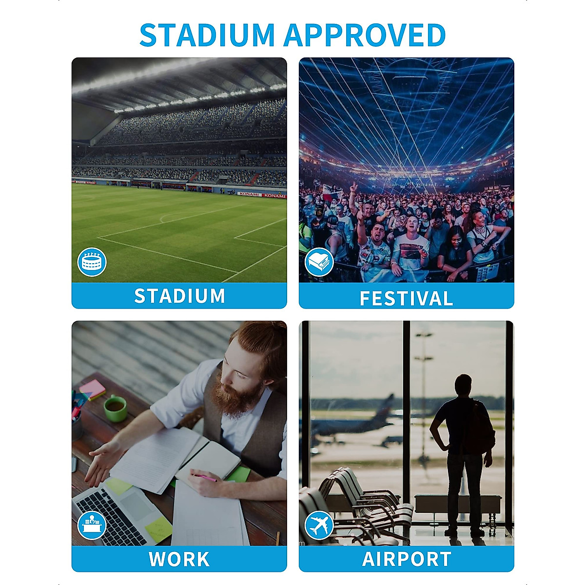 Clear Backpack Stadium Approved, Clear Backpack Small for Women, Waterproof and Lightweight Heavy Duty Transparent Backpack for Concert, Security Travel & Stadium