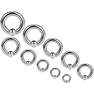 Ocptiy 0G 4G 2G 6G 8G 12G 14G 16G 18G 20G Ear Earring Gauge Septum Ring Piercing Jewelry Stretching Kit Stainless Surgical Steel septum nose Lip Pa Cartilage Helix Daith Ring Earring Hoop Women Men