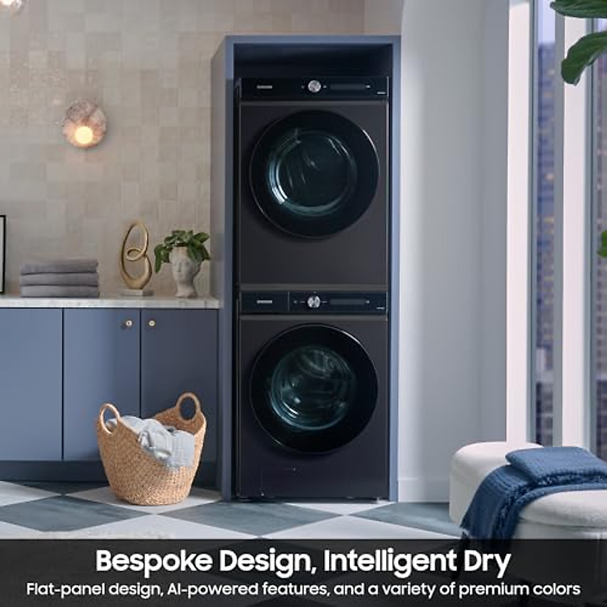 Samsung DVE53BB8700VA3 Bespoke 7.6 cu. ft. Ultra Capacity Super Speed Dry and AI Smart Dial Electric Dryer, Brushed Black