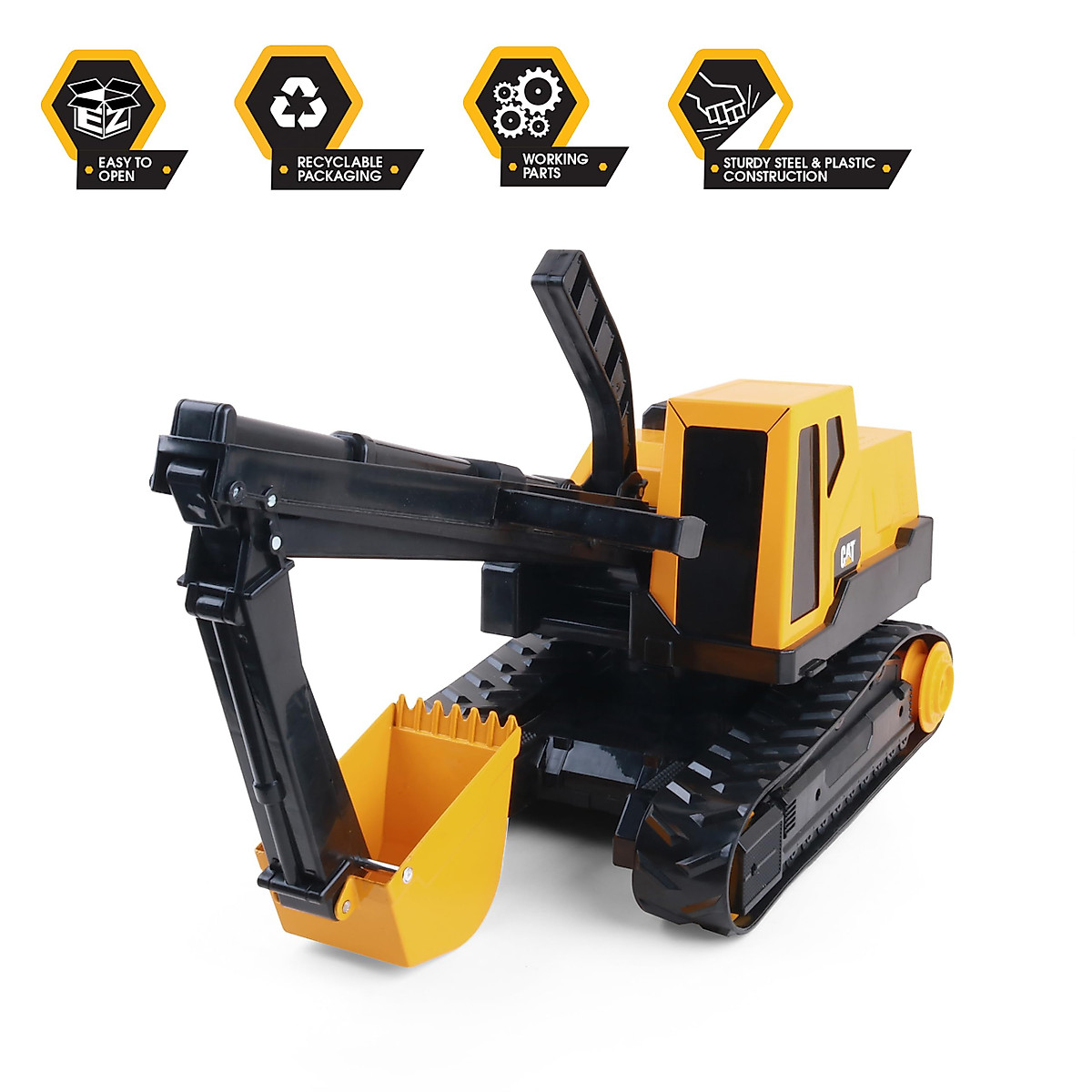 CAT Construction Toys, Steel Construction Excavator - Heavy-Duty & Durable - Ergonomic Handles 3+ Years - Perfect for Kids, Dig & Haul Dirt All Day Long
