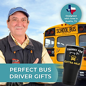 School Bus Driver Tumbler 30oz, Thoughtful and Unique Appreciation Gifts for Men, Bus Monitor Coffee Cup Thank You Presents for Him, Ideal Present Picks for Birthday, Retirement, Christmas, Gift Ready