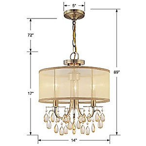 Hampton 3 Light Polished Chrome Clear Crystal Drum Shade Mini Chandelier