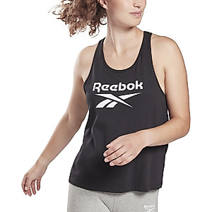 Reebok Women's Standard Tank, Black/Large Logo White