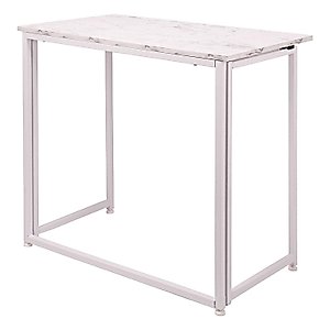 Leopard Outdoor Products Folding Computer Desk for Small Spaces, Space-Saving Home Office Desk, Foldable Computer Table, Laptop Table, Writing Desk, Compact Study Reading Table (Marble White)