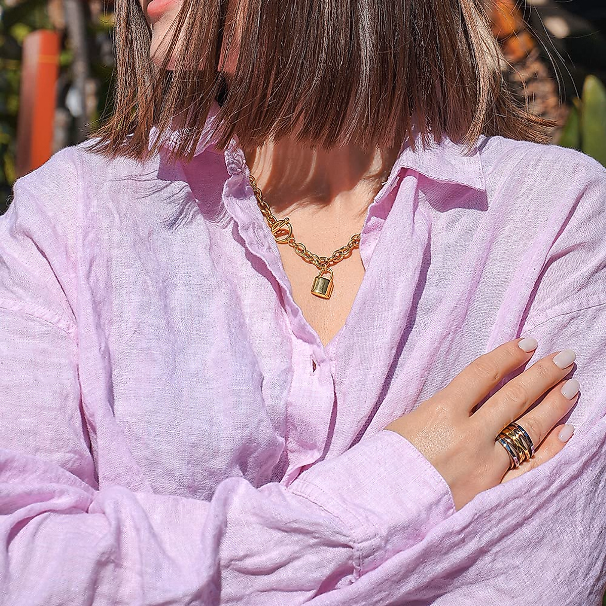 CIUNOFOR 13.7MM Cross Ring Enhancers for Women Statement Engagement Ring Silver Gold Rose Gold Plated Ring Engraving Customized Personalized (Tricolor, 9)