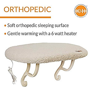 K&H Pet Products Thermo-Kitty Sill Heated Cat Bed, Fleece, 6W