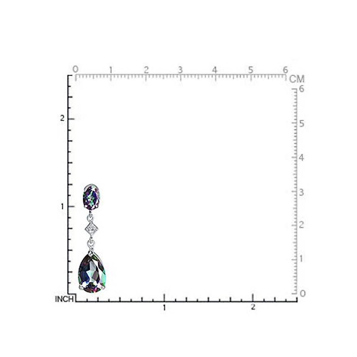 Silvershake 8.96ct. Mystic and White Topaz 925 Sterling Silver Drop Dangle Post Earrings