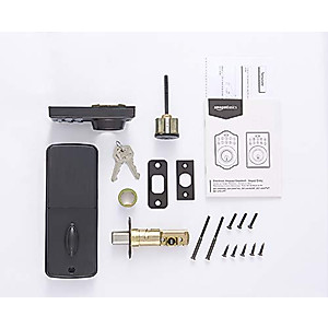 Amazon Basics Contemporary Electronic Keypad Deadbolt Doot Lock, Keyed Entry, Oil Rubbed Bronze