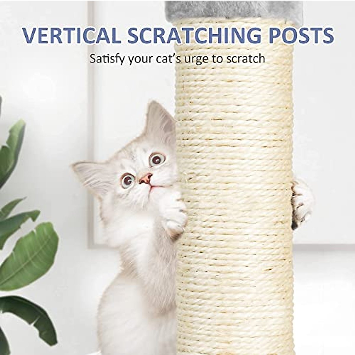 JOYO Cat Tree for Indoor Cats, 65.5 Inches Multi-Level Cat Tower Cat Tree with Hammock, Scratching Posts, Top Perch, Ladder, Cat Activity Tree Cat Condo with Toys, Cat Climbing Tower for Kitten Play