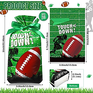 Pasimy 50 Pcs Football Birthday Gift Bags Baseball Birthday Drawstring Bags Football Plastic Bags Baseball Favors Candy Treat Goodie Bags for Football Themed Kids Birthday Party Supplies