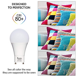 Simba Lighting LED GU24 A19 Light Bulb 12W 75W to 100W Replacement (4 Pack) 120V 2 Prong Twist and Lock Base for Ceiling Lights, Pendants, Outdoor Lanterns, Floor Lamps, Non-Dimmable, 5000K Daylight