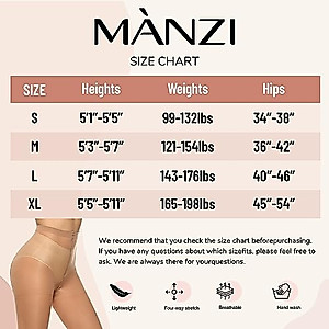 MANZI 6 Pairs Women's 20D Sheer Silky Pantyhose Run Resistant Nylon Tights High Waist Stockings with Control Top (6 Natural,M)