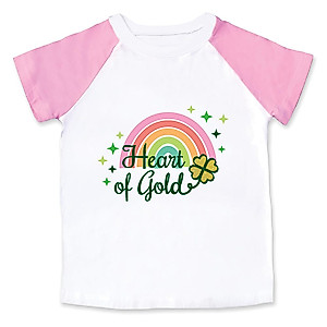St. Patricks Day T-Shirt Toddler Girl St Pattys Day Green Gold Shamrock Tee 4T